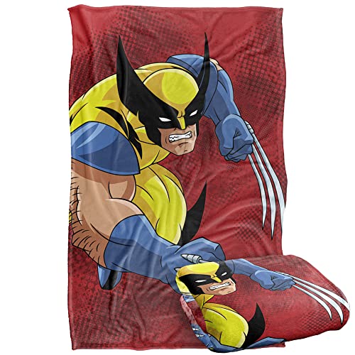 Marvel Blanket, 36"x58" X-Men Wolverine Slash Silky Touch Super Soft Throw Blanket