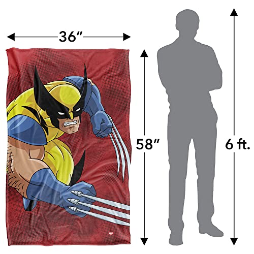 Marvel Blanket, 36"x58" X-Men Wolverine Slash Silky Touch Super Soft Throw Blanket