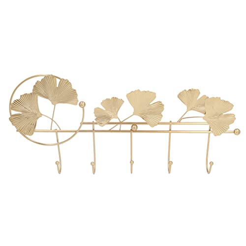 BuyWeek Coat Rack, Ginkgo Leaf Coat Hooks Wall Mounted Coat Hanger Elegant Style Wall Hooks for Clothes Hat Keys