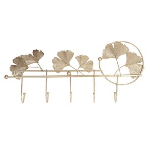 BuyWeek Coat Rack, Ginkgo Leaf Coat Hooks Wall Mounted Coat Hanger Elegant Style Wall Hooks for Clothes Hat Keys