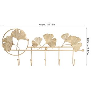 BuyWeek Coat Rack, Ginkgo Leaf Coat Hooks Wall Mounted Coat Hanger Elegant Style Wall Hooks for Clothes Hat Keys