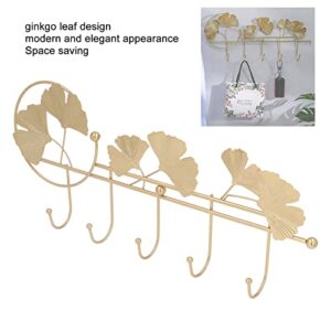 BuyWeek Coat Rack, Ginkgo Leaf Coat Hooks Wall Mounted Coat Hanger Elegant Style Wall Hooks for Clothes Hat Keys