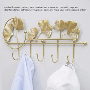 BuyWeek Coat Rack, Ginkgo Leaf Coat Hooks Wall Mounted Coat Hanger Elegant Style Wall Hooks for Clothes Hat Keys