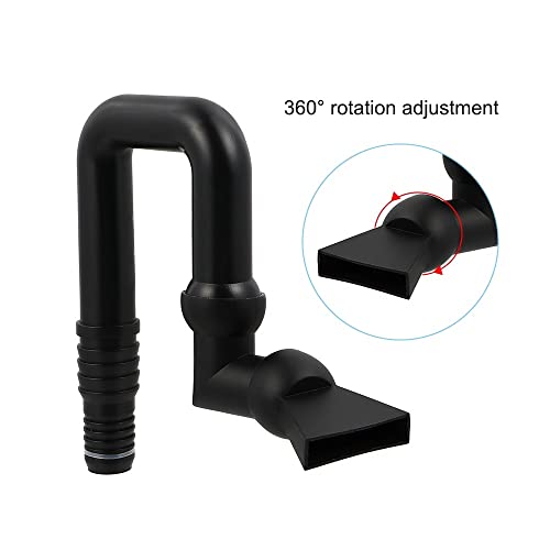 MiOYOOW U Return Pipe, 360° Rotation Aquarium U Return Pipe Fish Tank Pump Nozzle for Aquarium Water Pump