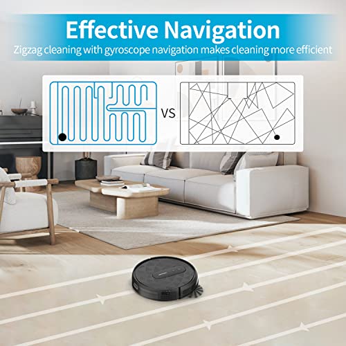 AIRROBO Robot Vacuum Cleaner with 2800Pa Suction Power, App Control, 120 Mins Runtime, Self-Charging Robotic Vacuum Cleaner for Low Carpet, Pet Hair, Hard Floors, P20