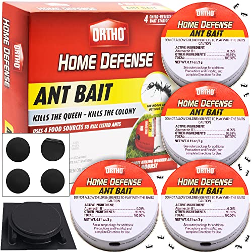 Ant Traps Indoor By ORTHO Home Defense 4+1pk- Metallic & Adhesive Pet Friendly Ant Killer Indoor & Ant Killer Outdoor - Ant Trap & Ant Bait Traps Indoor Ant Killer - Ant Traps Outdoor,Ant Bait Outdoor