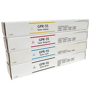 gpr55 black cyan magenta yellow remanufactured toner cartridge replacement for canon imagerunner advance c5535 c5535i c5540 c5540i c5550 c5550i c5560 c5560i toner cartridge.