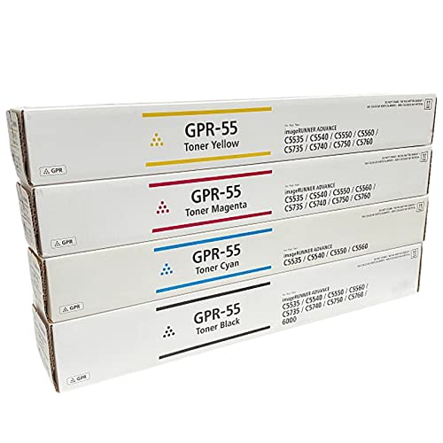 GPR55 Black Cyan Magenta Yellow Remanufactured Toner Cartridge Replacement for Canon ImageRUNNER Advance C5535 C5535i C5540 C5540i C5550 C5550i C5560 C5560i Toner Cartridge.