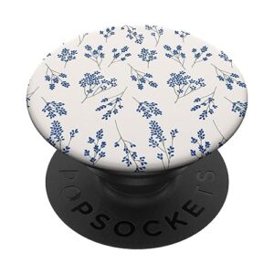 blue flower pattern white popsockets standard popgrip