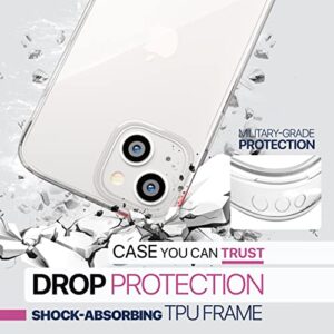 FlexGear Case for iPhone 14 with 2X Tempered Glass Screen Protectors [Full Protection] - Crystal Clear