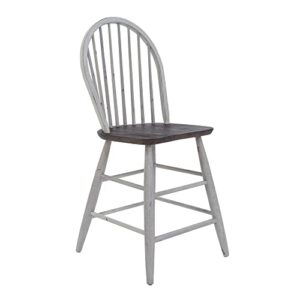 Liberty Furniture INDUSTRIES Farmhouse Windsor Back Counter Chair-Set of 2, W17 x D22 x H42, White