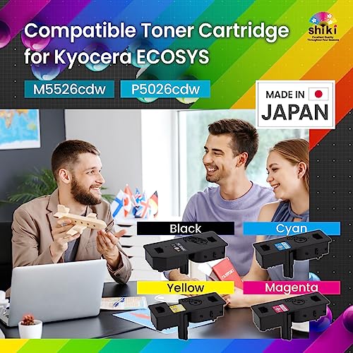 SHIKI Compatible Toner Cartridge Replacement for Kyocera ECOSYS M5526cdw P5026cdw TK5242C (Cyan, 3000 Pages)