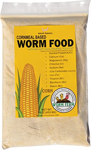 Worm Basics 1lb Cornmeal Worm Food w/Azomite Trace Minerals by The Worm Ferm