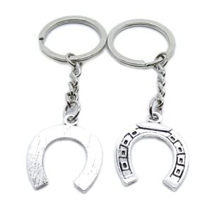 100 pieces keychain keyring door car key chain ring tag charms supplies eb2s9r horseshoe horse hoof