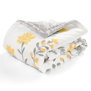 Lush Decor Aprile Throw Blanket, 60" x 50", Yellow & Gray