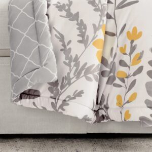 Lush Decor Aprile Throw Blanket, 60" x 50", Yellow & Gray