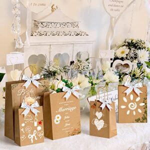 100pcs Brown Kraft Paper Bags with Handles Mixed Size Gift Bags Bulk,Craft Grocery Shopping Retail Birthday Party Favors Wedding Sacks Restaurant Takeout, Business