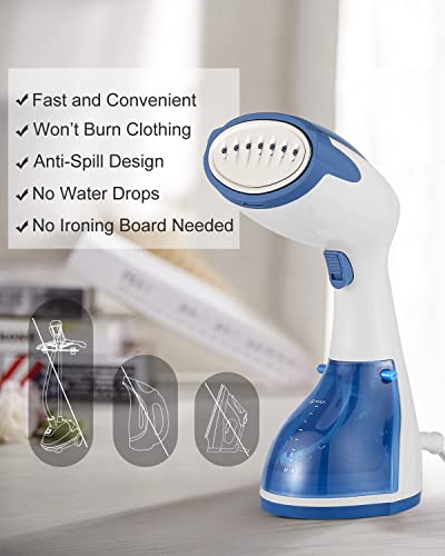 Steamer for Clothes, 1200 Watts Portable Handheld Garment Fabric Wrinkles Remover, Auto-Off, 30-Second Fast Heat-up, 260ml Large Detachable Water Tank