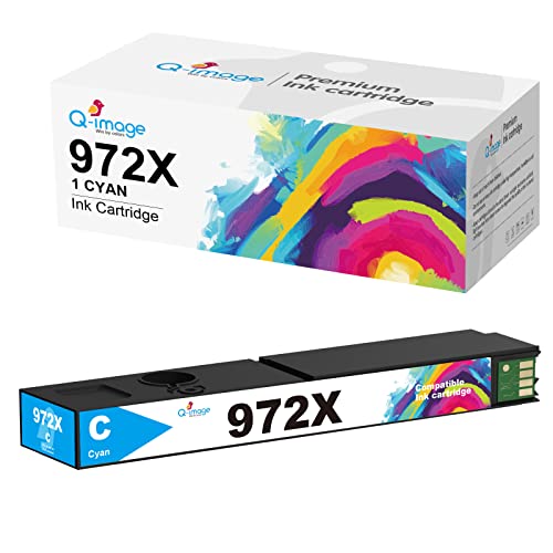 Q-image 972X Cyan Ink Cartridge Replacement for HP 972X 972A 972 X Work for HP PageWide Pro 477dw 477dn 577dw 577z 452dw 452dn 552dw P55250dw Printers