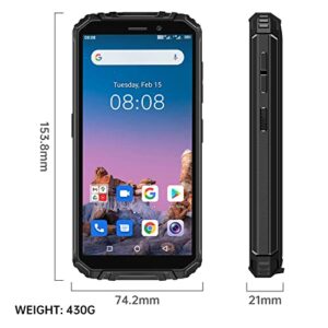 OUKITEL 12500mAh Battery Rugged Phone WP18 Pro, 5.93''HD+ Screen 4GB+ 64GB Android 12 Rugged Smartphone Unlocked, IP68 Waterproof 4G LTE Dual Cellphones, GSM T-Mobile Cell Phone, GPS/OTG/NFC