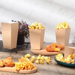 Potchen 150 Pcs Popcorn Boxes Paper Bags Bulk 4.57 Inch Tall, Cardboard Cups Container Buckets for Movie Theater Carnival Birthday Party Supplies Candy Snacks Chips Holders (Kraft Style), yellow