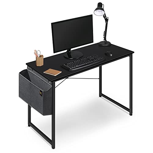 MoNiBloom Writing Computer Desk 40", Simple Home Office Gaming Desk with Storage Bag, Space Saving Table - Black