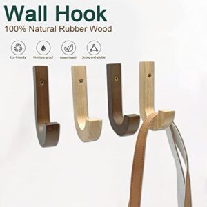 iPreference Wooden Hooks Wall Hook Decorative J Hook Wall Hook Hat Rack Coat Rack Tower Hanger 4pcs