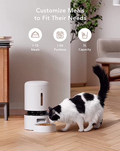 PETLIBRO Automatic Cat Food Dispenser with Camera, 1080P HD Video with Night Vision, 5G WiFi Automatic Cat Feeder with APP 2 Way Audio, Motion & Sound Alerts Pet Feeder for Cat & Dog Single Tray