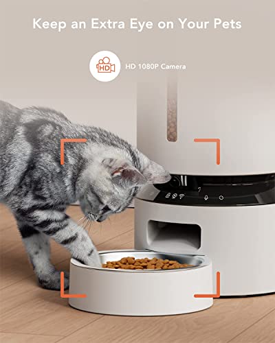 PETLIBRO Automatic Cat Food Dispenser with Camera, 1080P HD Video with Night Vision, 5G WiFi Automatic Cat Feeder with APP 2 Way Audio, Motion & Sound Alerts Pet Feeder for Cat & Dog Single Tray