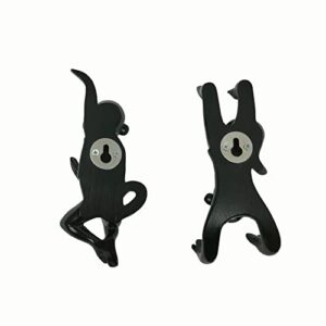 iPreference Decorative Monkey Hooks – 5.7 Inch Decorative Resin Hooks Hangers Multiple Hook with Different Pose Wall Hook Decorative Wall Hook Hat Rack Coat Rack Tower Hanger Set of Two