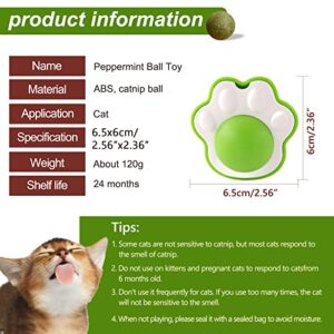 Havenfly Catnip Ball, Edible Catnip Balls for Cats Wall, Kitty Toys for Catnip Wall Ball, Rotatable Mint Ball Kitten Chew Treats for Teeth Cleaning Biting Dental Care