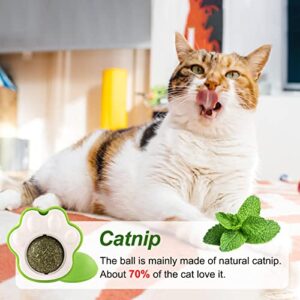 Havenfly Catnip Ball, Edible Catnip Balls for Cats Wall, Kitty Toys for Catnip Wall Ball, Rotatable Mint Ball Kitten Chew Treats for Teeth Cleaning Biting Dental Care