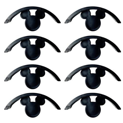 YJ PREMIUMS 8 Pc Mouse Ear Holder Hook for Ears Headband | Adhesive No Drilling Headbands Wall Mounted Storage Hanger Organizer Display Shelf Rack Magic Band Walls Hooks for Hat, Necklace (Black)