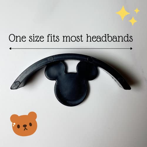 YJ PREMIUMS 8 Pc Mouse Ear Holder Hook for Ears Headband | Adhesive No Drilling Headbands Wall Mounted Storage Hanger Organizer Display Shelf Rack Magic Band Walls Hooks for Hat, Necklace (Black)