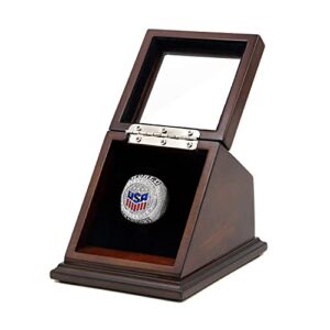 chez monett championship ring display case big ring storage box (espresso, 1 slot)