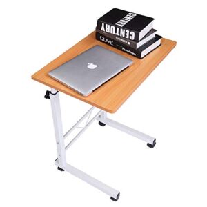 lovine standing desk adjustable height, stand up desk with cup holder, portable laptop desk, mobile standing desk, small computer desk, bedside table, 23.62'' x 15.75''