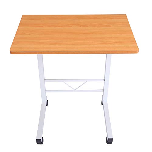 LOVINE Standing Desk Adjustable Height, Stand Up Desk with Cup Holder, Portable Laptop Desk, Mobile Standing Desk, Small Computer Desk, Bedside Table, 23.62'' x 15.75''