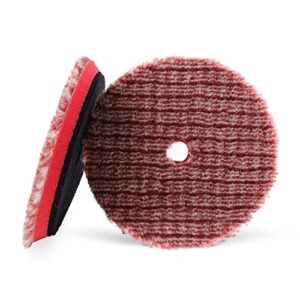 wool polishing pads, spta 2pcs 6 inch (150mm) wool cutting pad, short hair wool buffing and polishing pad set, wool buffing wheel for heavy cut for 6 inch car polisher polishing, buffing and cutting