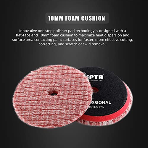 Wool Polishing Pads, SPTA 2Pcs 6 Inch (150mm) Wool Cutting Pad, Short Hair Wool Buffing and Polishing Pad Set, Wool Buffing Wheel for Heavy Cut for 6 Inch Car Polisher Polishing, Buffing and Cutting