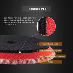 Wool Polishing Pads, SPTA 2Pcs 6 Inch (150mm) Wool Cutting Pad, Short Hair Wool Buffing and Polishing Pad Set, Wool Buffing Wheel for Heavy Cut for 6 Inch Car Polisher Polishing, Buffing and Cutting