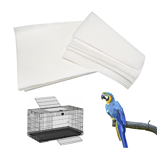 Vkinman Bird Cage Paper Liners 100 Sheets Non-Woven Bird Nesting Box Pads, 22.8×10.6in