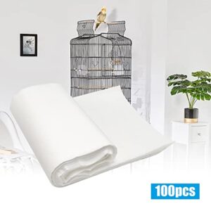 Vkinman Bird Cage Paper Liners 100 Sheets Non-Woven Bird Nesting Box Pads, 22.8×10.6in