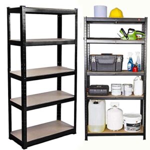 autofather 5-tier metal shelving unit, 29”w x 12”d x 66”h, heavy duty adjustable storage rack, 4000 lbs load capacity (total), for garage, basement, warehouse