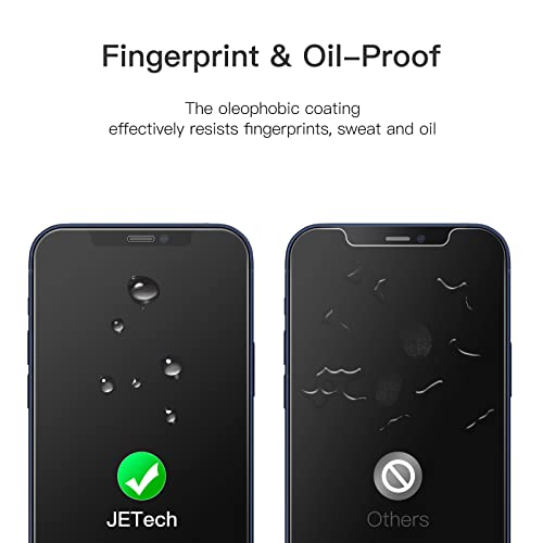 JETech Full Coverage Screen Protector for iPhone 12/12 Pro 6.1-Inch, 9H Tempered Glass Film Case-Friendly, HD Clear, 3-Pack