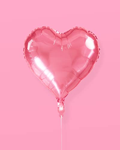 xo, Fetti Pink Heart Foil Balloon Set - 4 pc | Birthday Decorations, Bachelorette Backdrop, Valentine's Day Baby Shower, Vday, Wedding Photo Booth