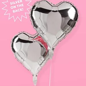 xo, Fetti Pink Heart Foil Balloon Set - 4 pc | Birthday Decorations, Bachelorette Backdrop, Valentine's Day Baby Shower, Vday, Wedding Photo Booth