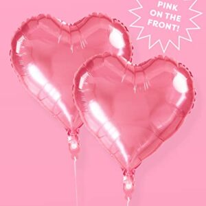 xo, Fetti Pink Heart Foil Balloon Set - 4 pc | Birthday Decorations, Bachelorette Backdrop, Valentine's Day Baby Shower, Vday, Wedding Photo Booth