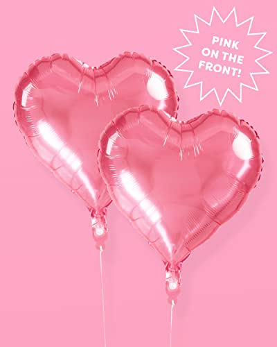 xo, Fetti Pink Heart Foil Balloon Set - 4 pc | Birthday Decorations, Bachelorette Backdrop, Valentine's Day Baby Shower, Vday, Wedding Photo Booth