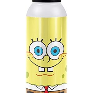 Spongebob Official Dual Face 24 oz Insulated Canteen Water Bottle, Leak Resistant, Vacuum Insulated Stainless Steel with Loop Cap, White