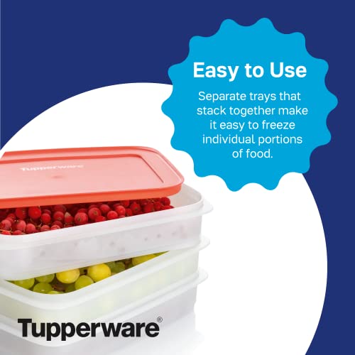 Tupperware Brand Freezer Mates Plus Stackables Set - Includes 1 Lid & 3 Food Storage Containers - Airtight, Dishwasher Safe & BPA Free